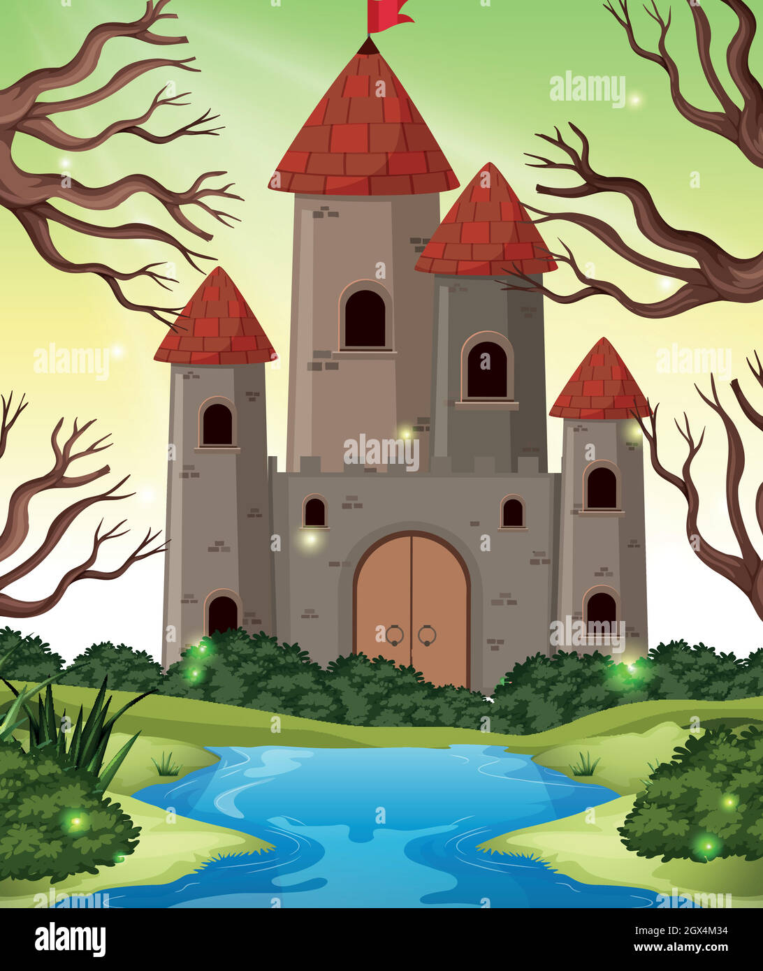 castle in wood scenes Stock Vector Image & Art - Alamy