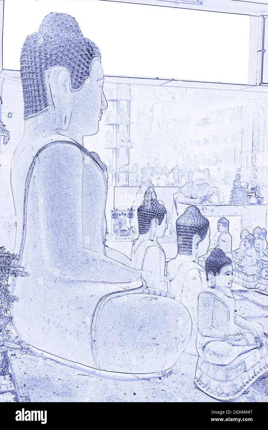 Buddhist workshop in Phnom Penh Cambodia Stock Photo - Alamy