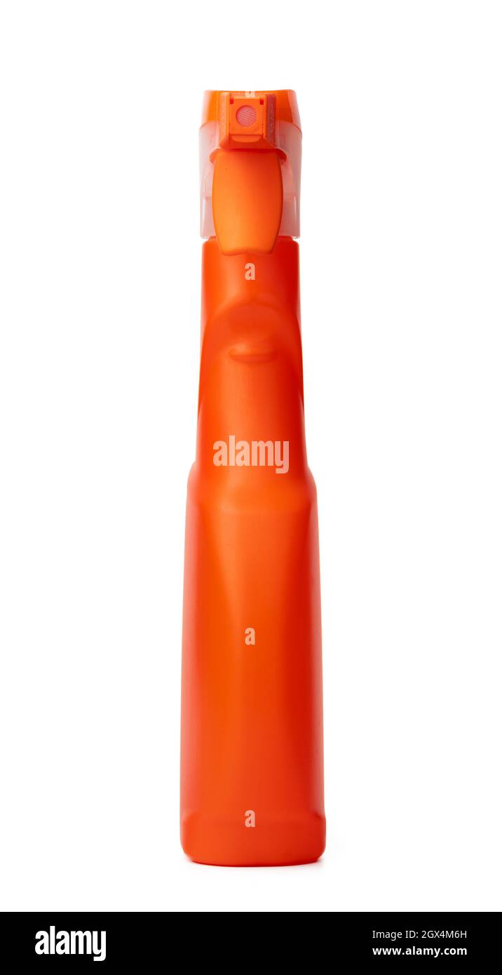 Orange plastic bottle of liquid detergent isolated on white Stock Photo ...