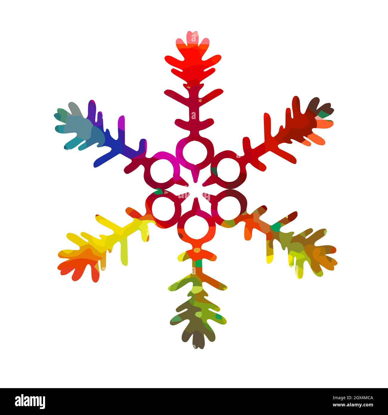 Multi-colored beautiful snowflake object. Vector illustration Stock ...
