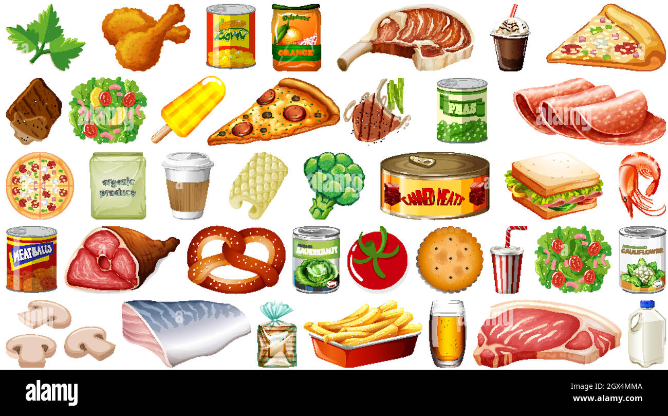 Set of food isolated Stock Vector Image & Art - Alamy