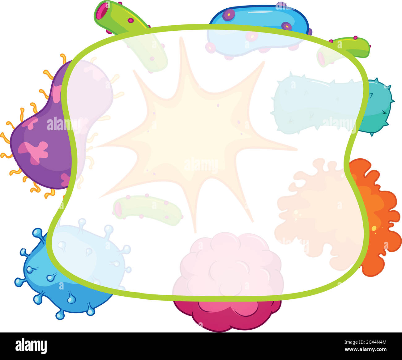 Border with bacteria background Stock Vector Image & Art - Alamy