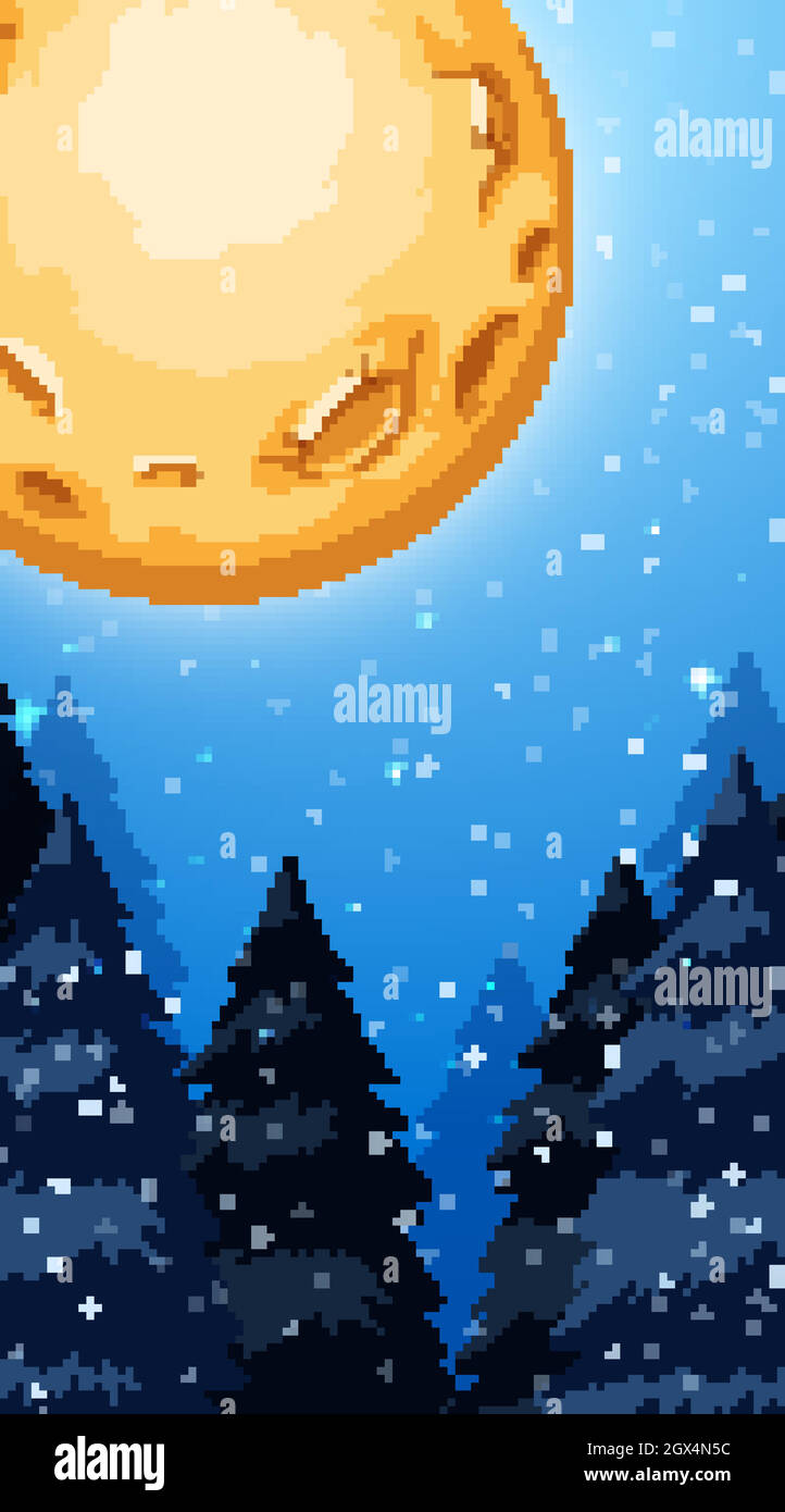 Nature scene in winter Stock Vector Images - Alamy