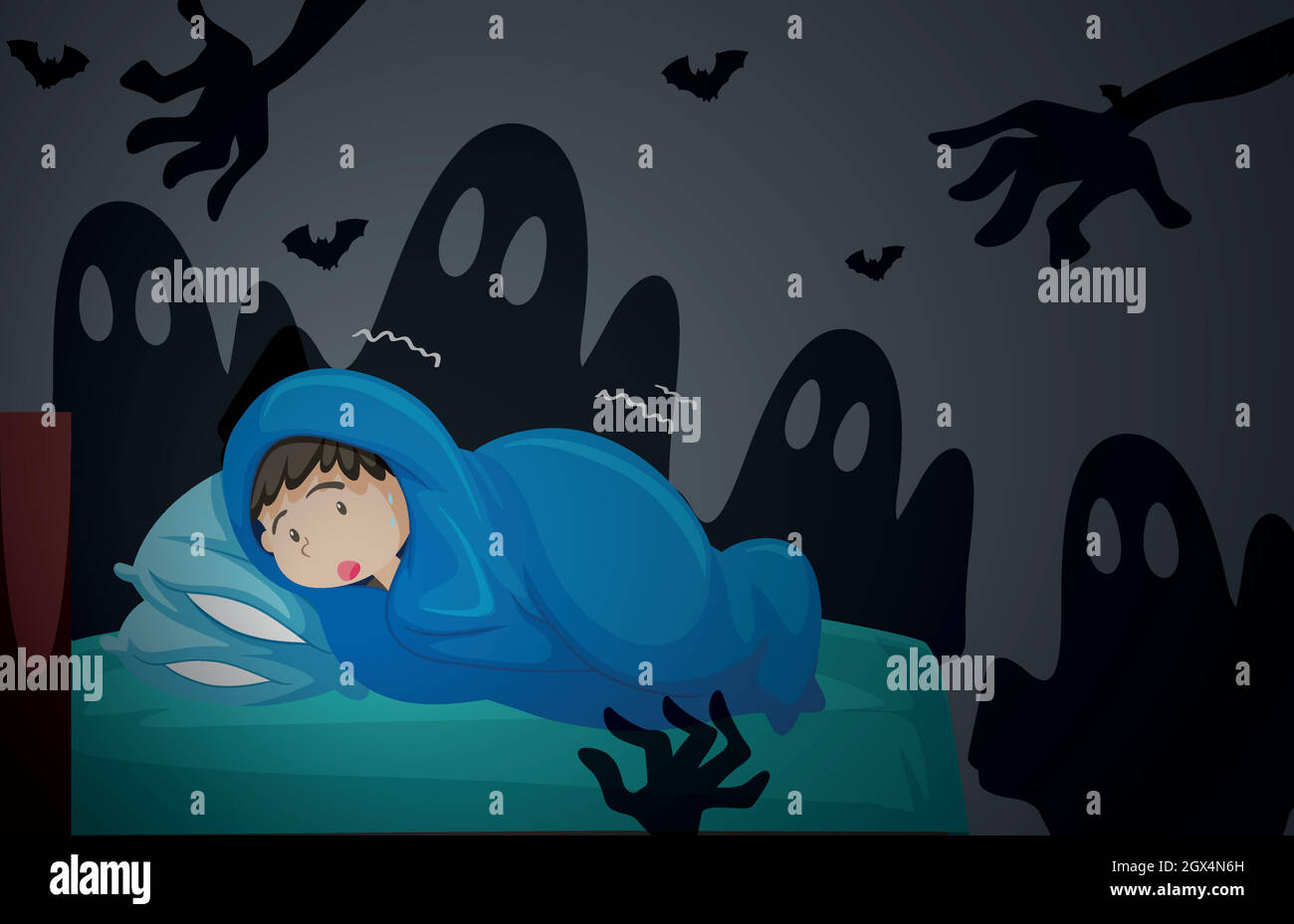 A boy having nightmare Stock Vector Image & Art - Alamy