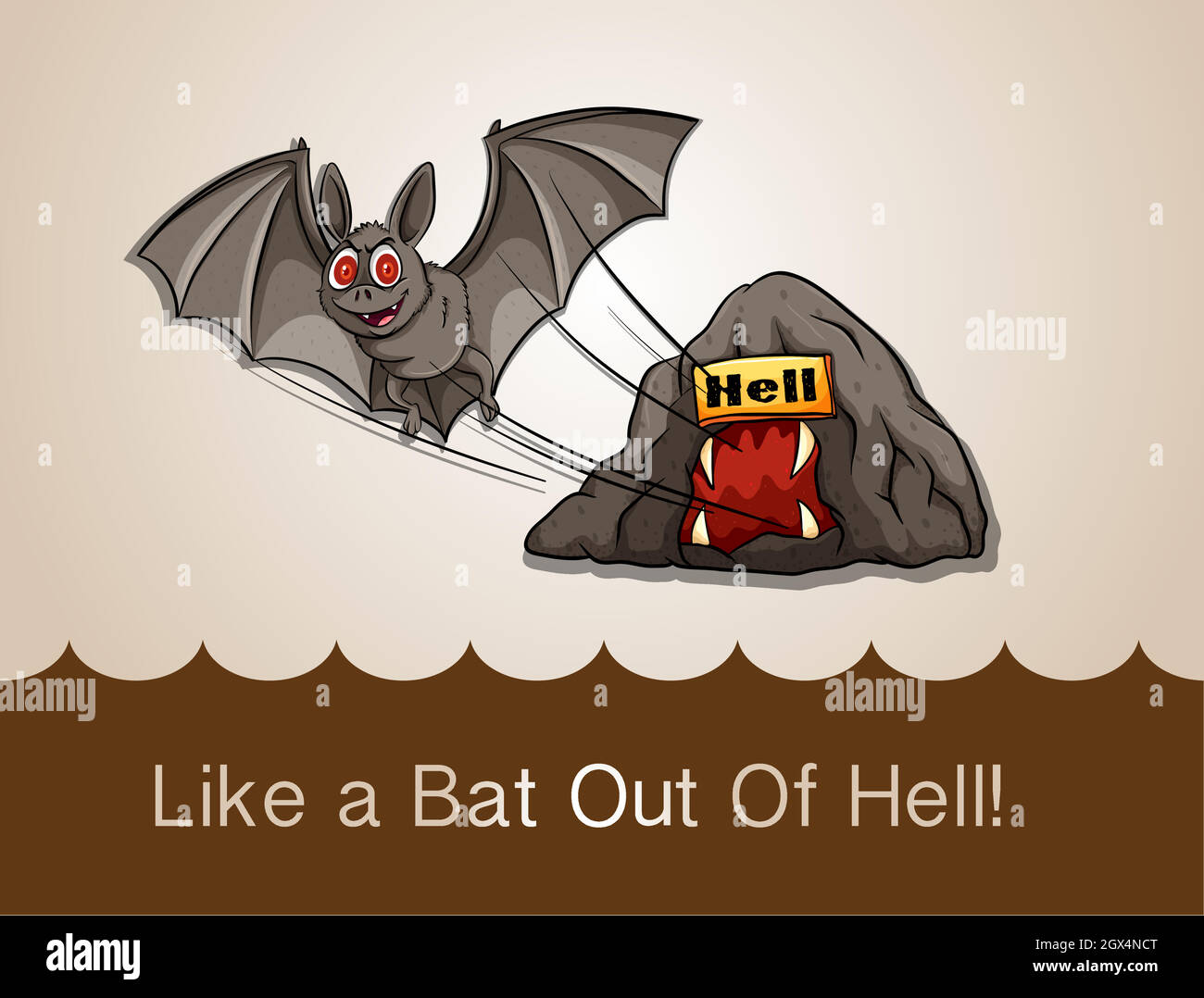 Bats flying out of cave Stock Vector Images - Alamy