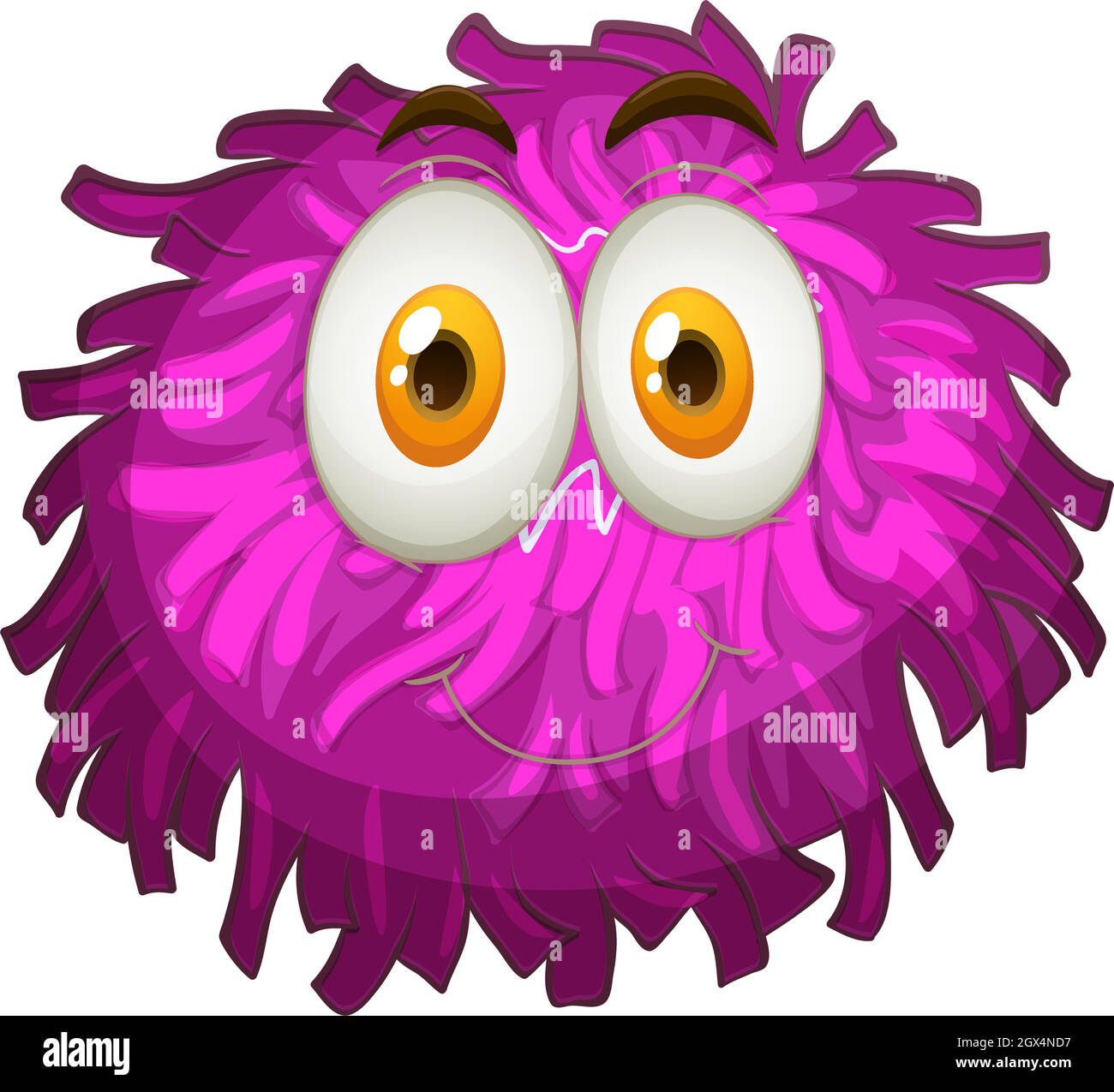 Purple pom-pom with happy face Stock Vector Image & Art - Alamy