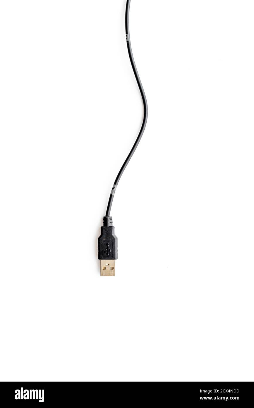 Cables for charging smartphone or laptop, top view Stock Photo - Alamy