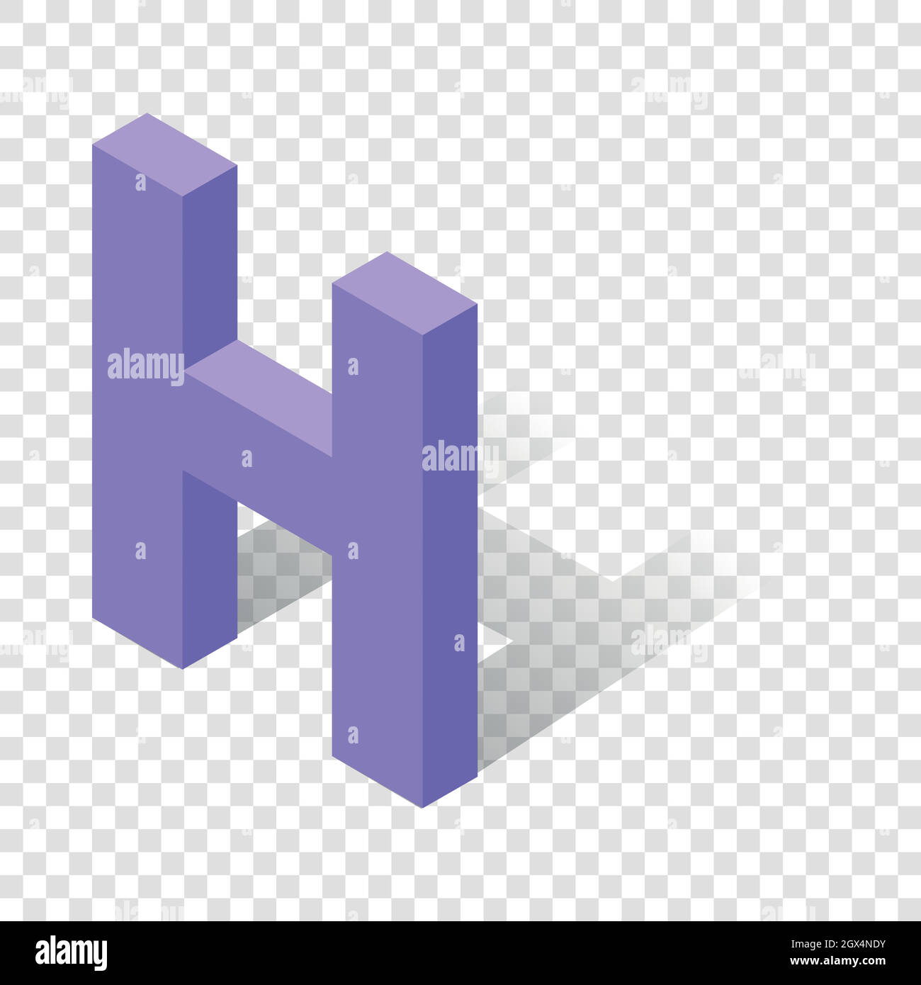 H letter in isometric 3d style with shadow Stock Vector Image & Art - Alamy