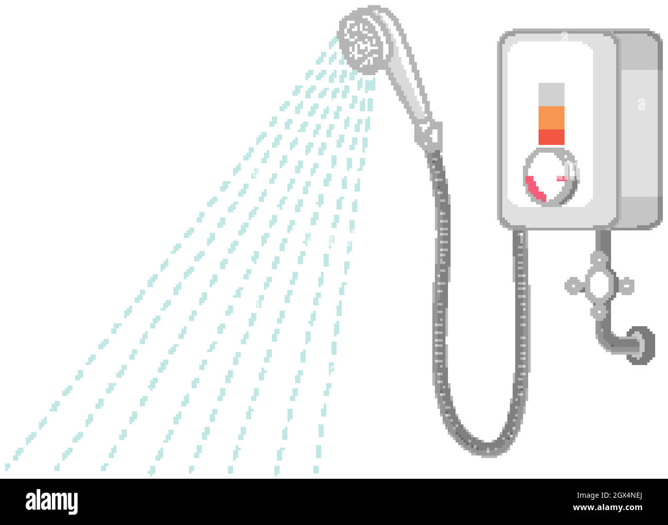 Water heater with shower isolated on white background Stock Vector ...