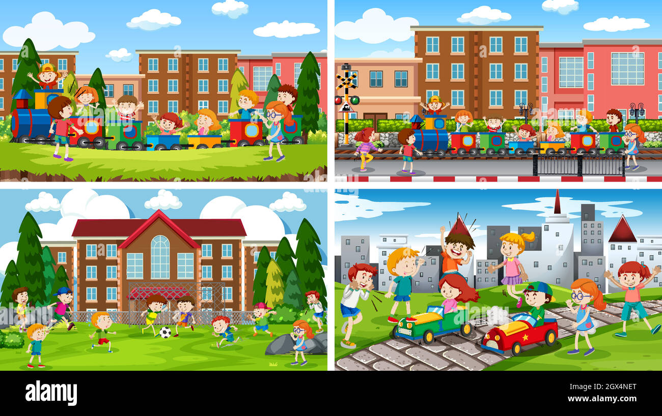 Set of scenes in nature setting Stock Vector Image & Art - Alamy