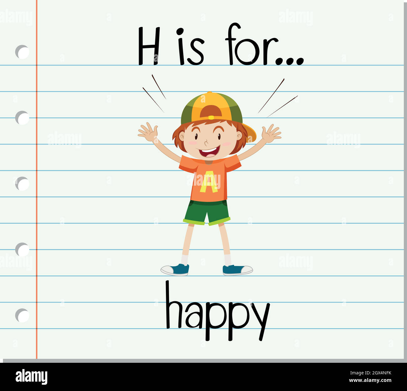 Flashcard letter H is for happy Stock Vector Image & Art - Alamy