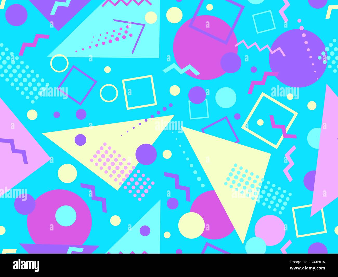 Memphis seamless pattern. Geometric elements memphis in the style of 80 ...