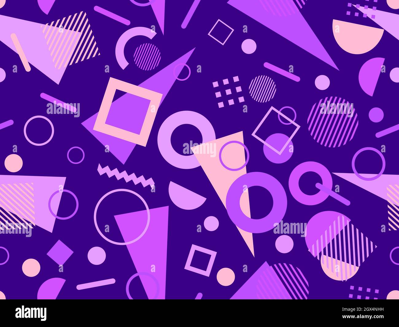 Memphis seamless pattern. Geometric elements memphis in the style of 80 ...