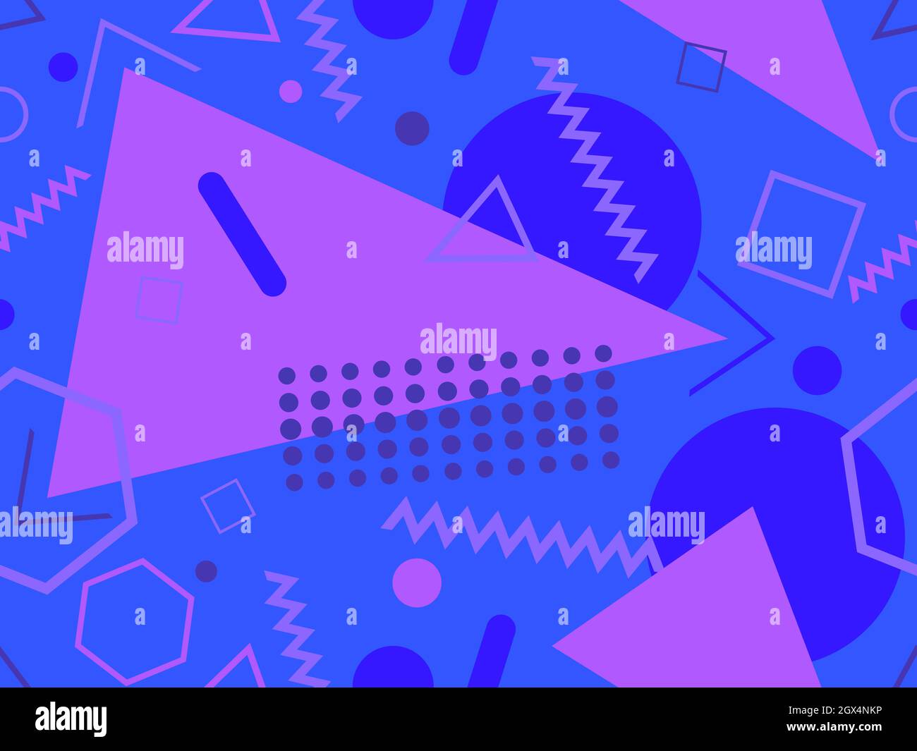 Memphis seamless pattern. Geometric elements memphis in the style of 80 ...