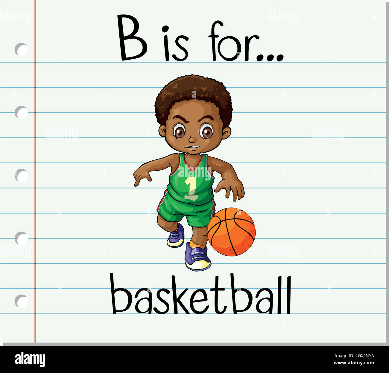 Flashcard alphabet B is for basketball Stock Vector Image & Art - Alamy