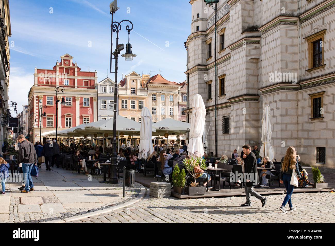 Poznan, Poland - Streets around the old town in the city. Landmarks and ...