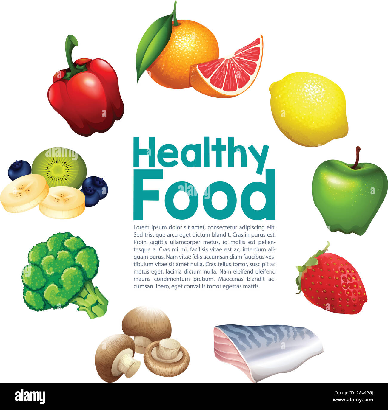 A healthy food template Stock Vector Image & Art - Alamy