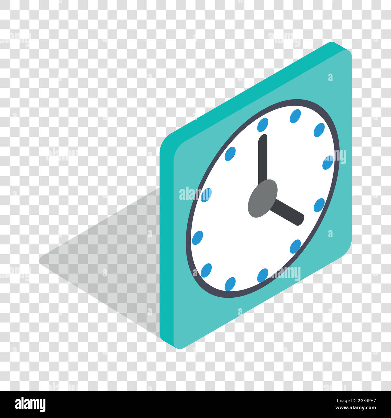 Square wall clock isometric icon Stock Vector Image & Art - Alamy