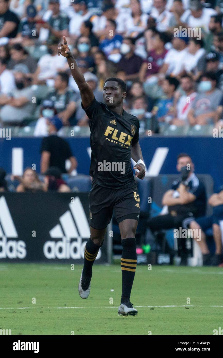 Los Angeles FC defender Mamadou Fall (5) celebrates after scoring a ...