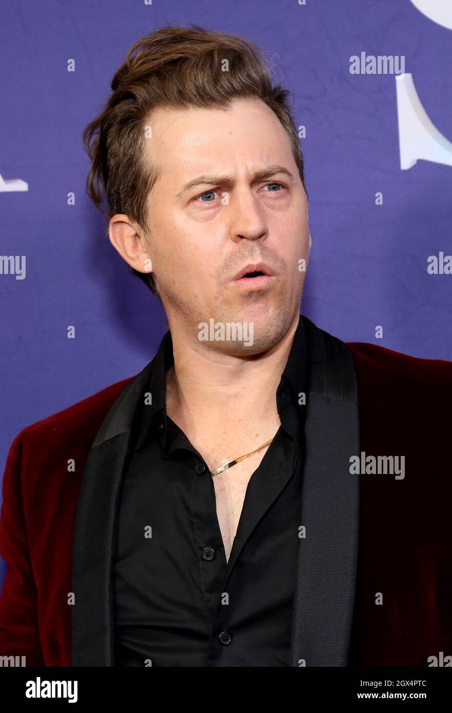 New York, NY, USA. 3rd Oct, 2021. Alex Moffat arrives at the opening ...