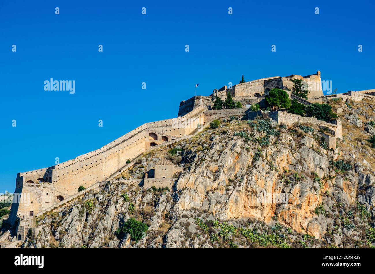 The medieval Venetian fortress of Palamidi fortress, built uphill ...