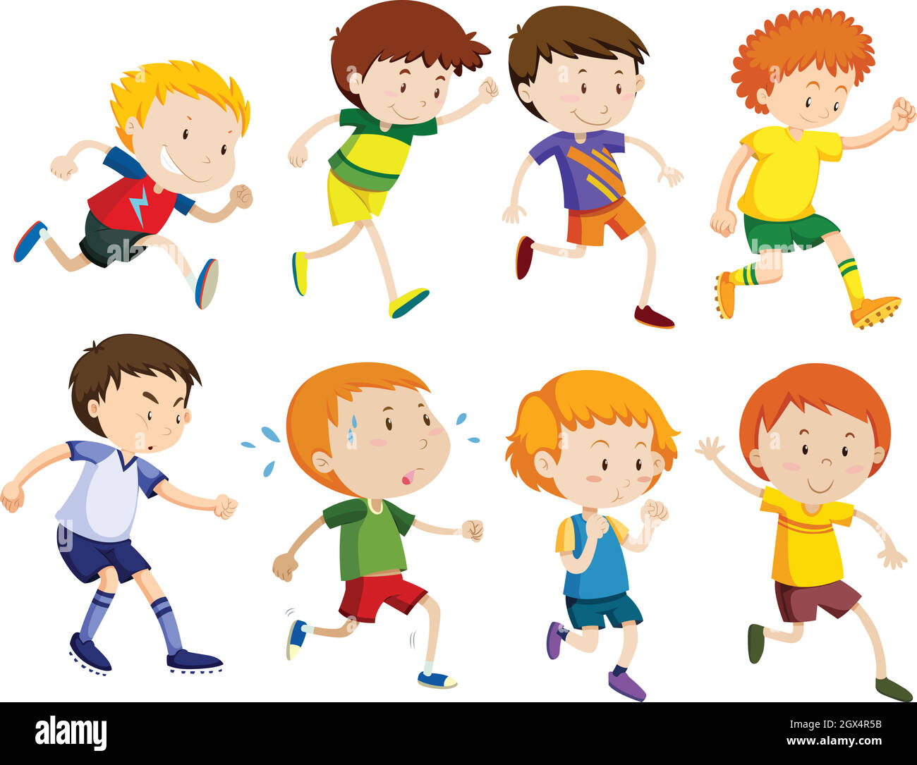 Set of children running Stock Vector Image & Art - Alamy