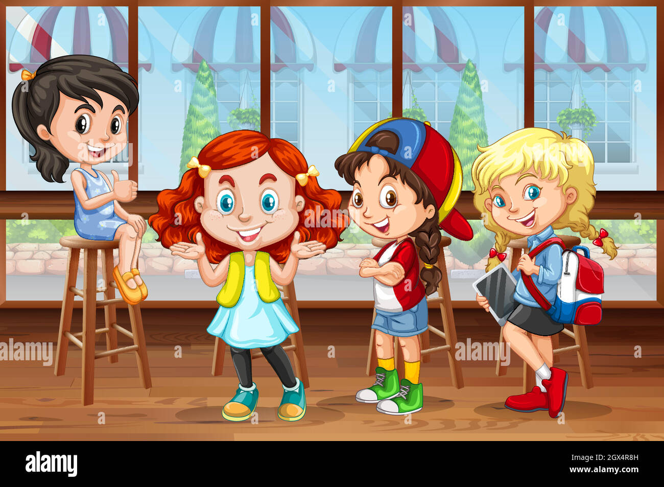 Hanging Out With Friends Cartoon