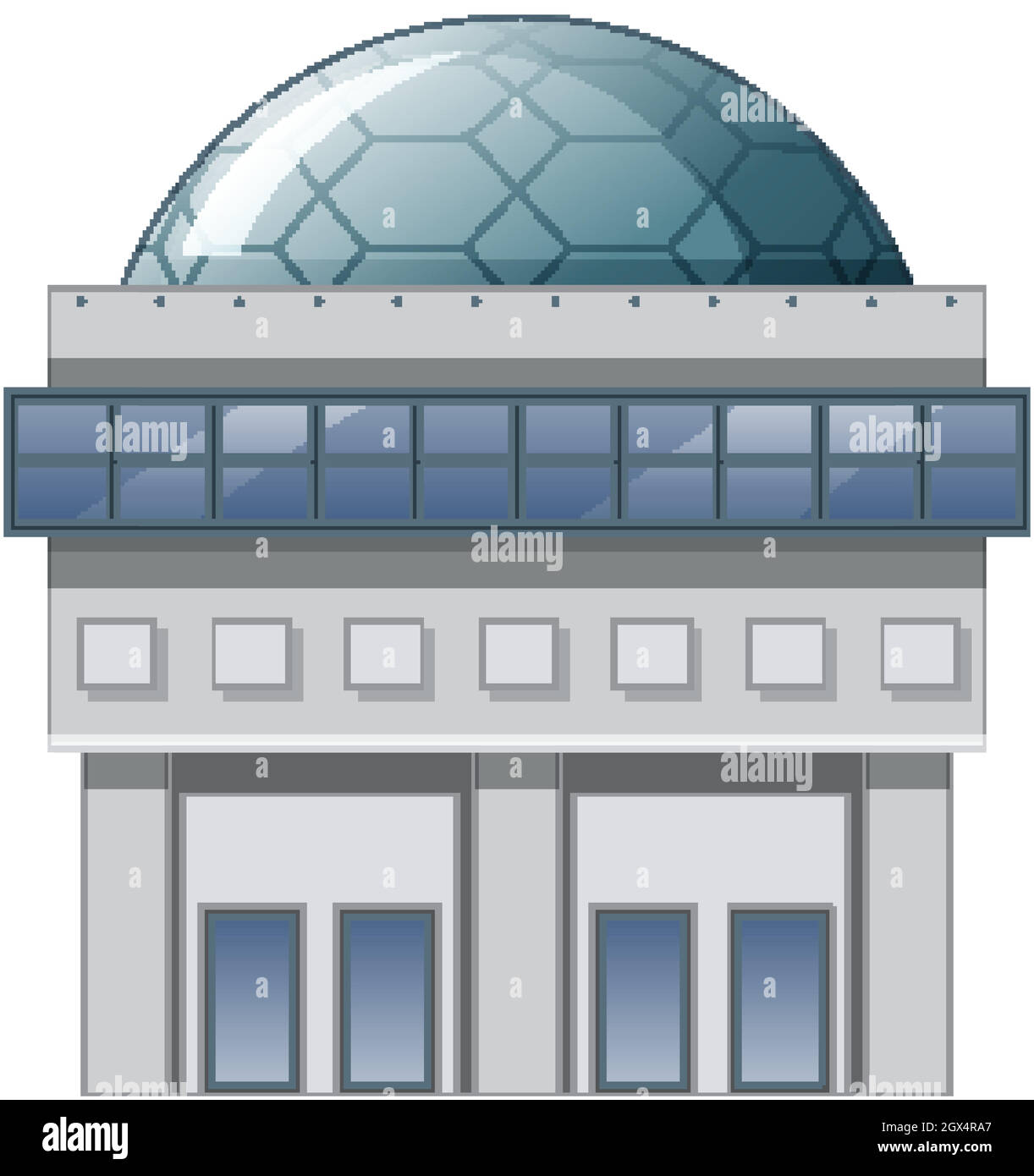 Single building with round roof on white background Stock Vector Image ...