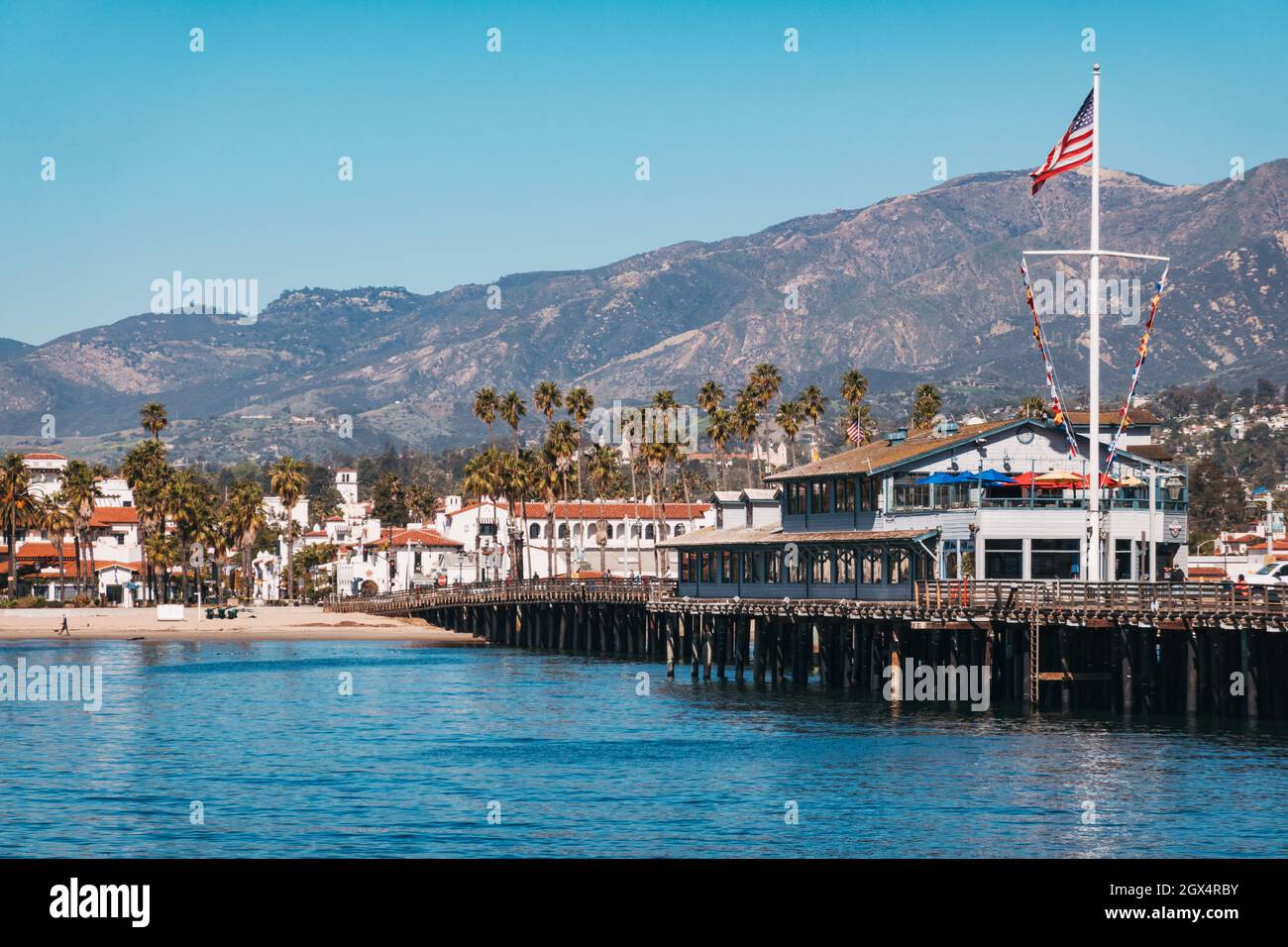 Stearns Wharf in Santa Barbara, CA - an historic wooden pier featuring ...