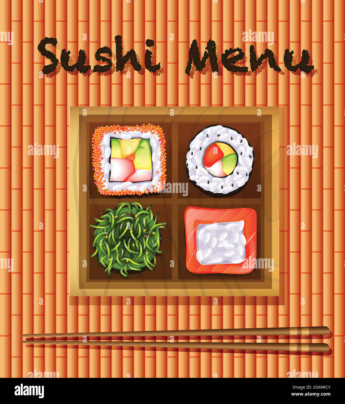 Wooden chopsticks sushi Stock Vector Images - Alamy