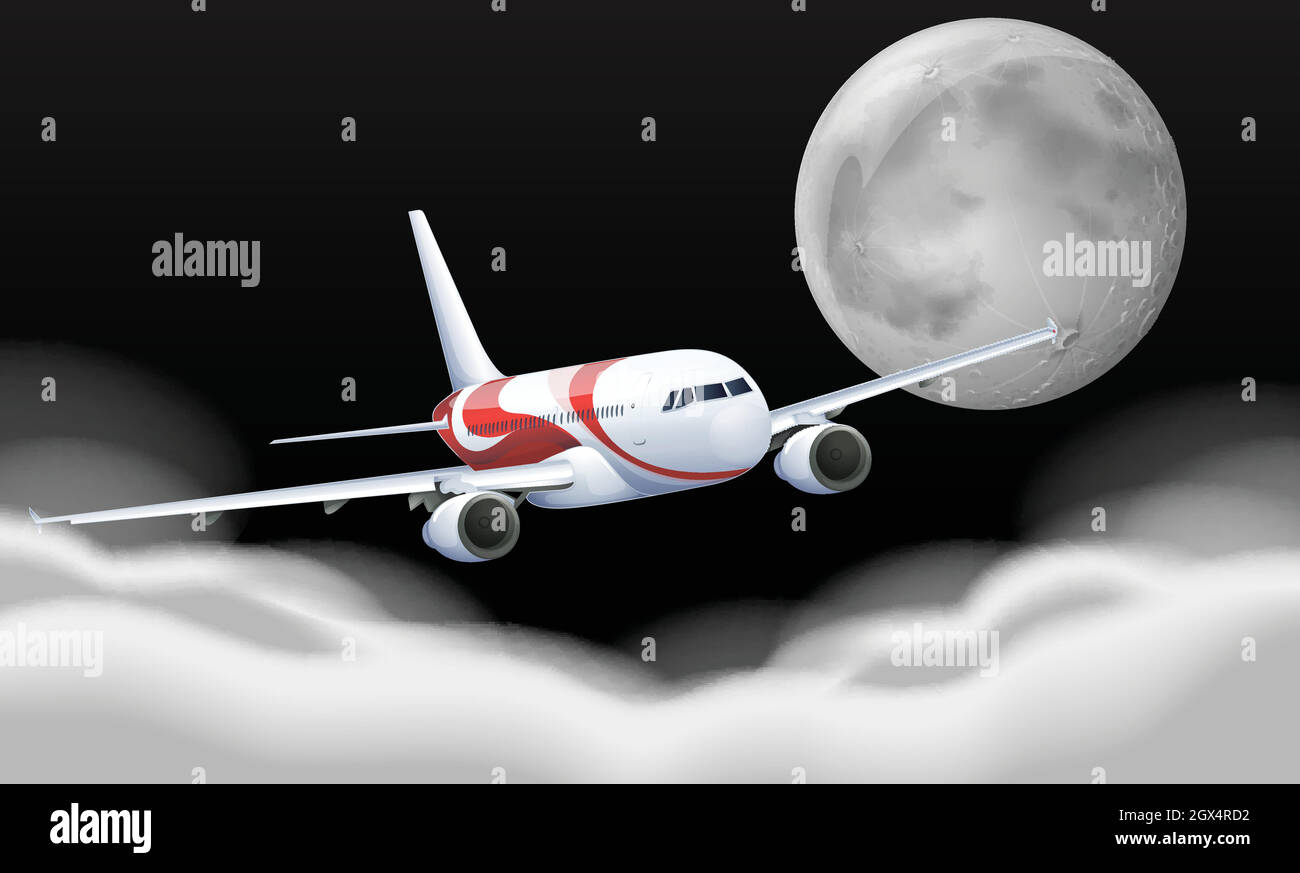 Airplane in the flight Stock Vector Images - Alamy