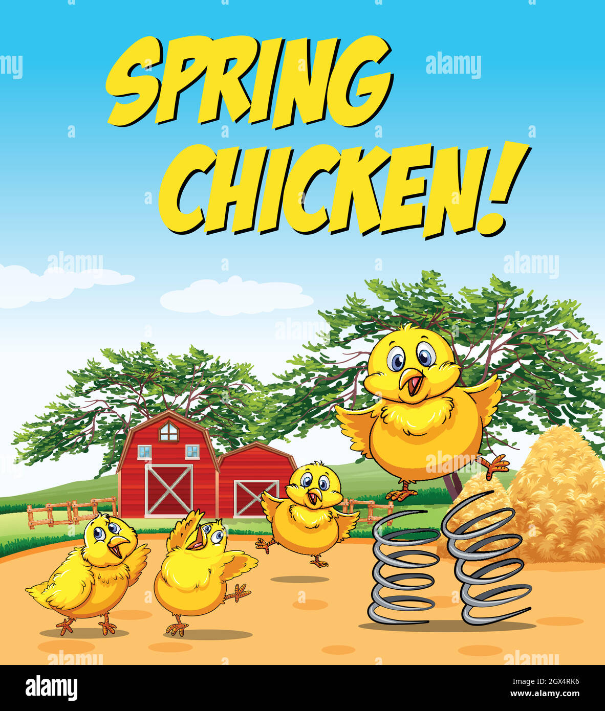 Idiom poster for spring chicken Stock Vector Image & Art - Alamy