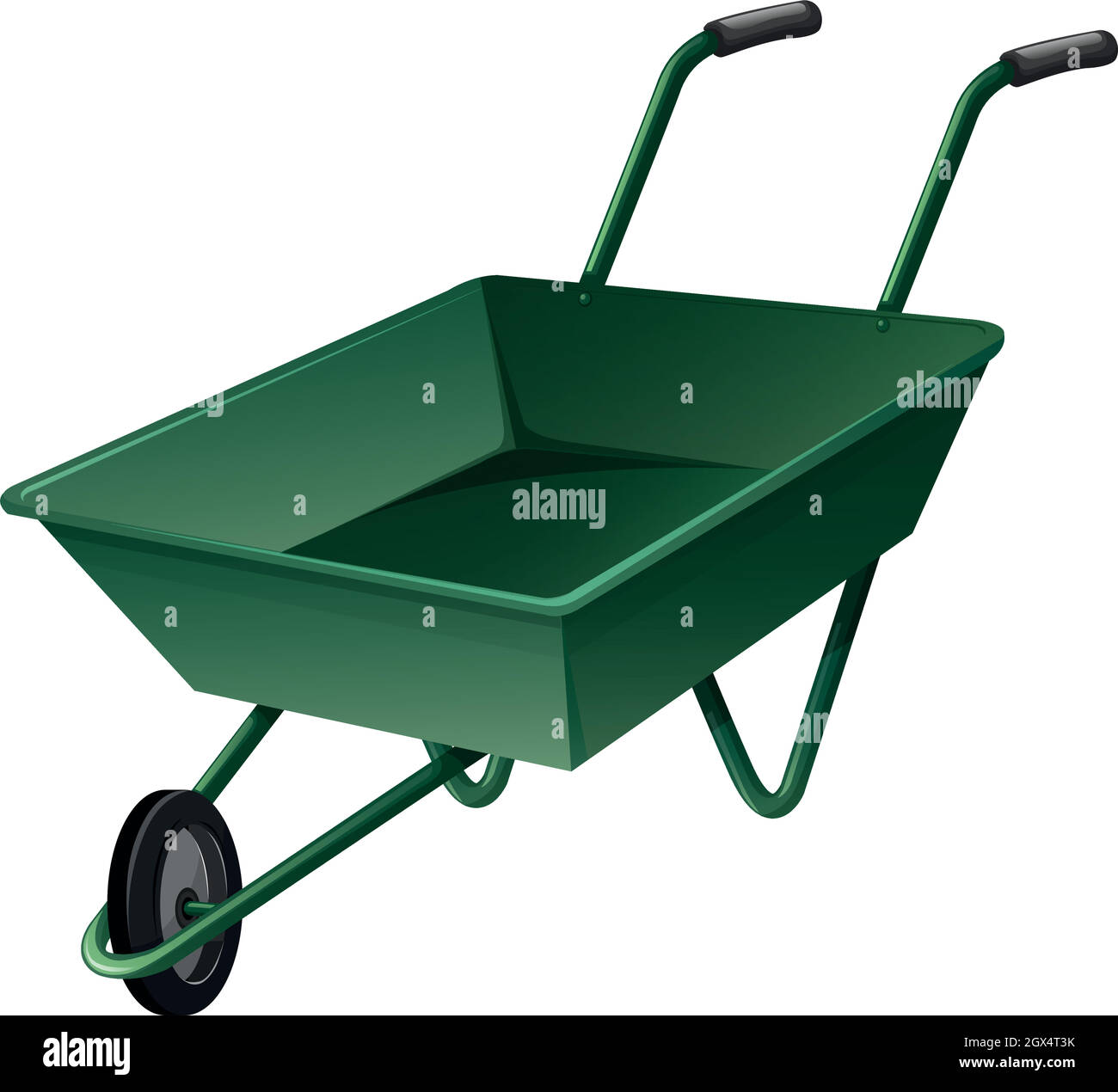 Wheelbarrow in green color Stock Vector Image & Art - Alamy