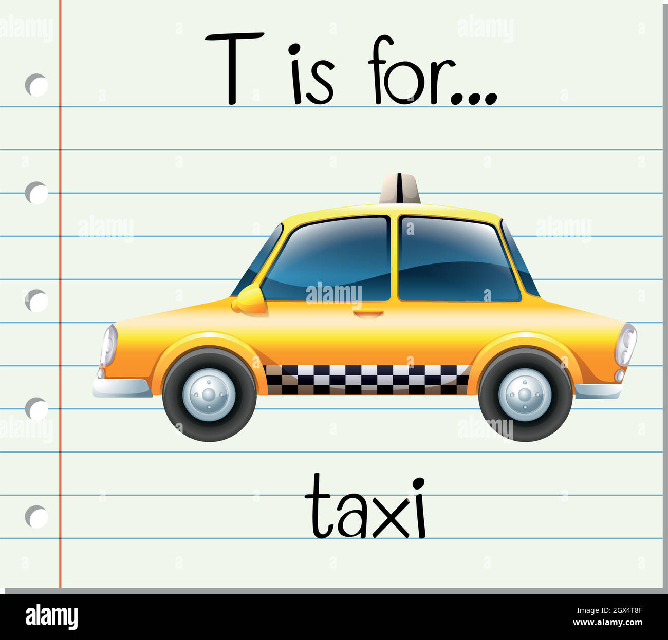 Flashcard letter T is for taxi Stock Vector Image & Art - Alamy