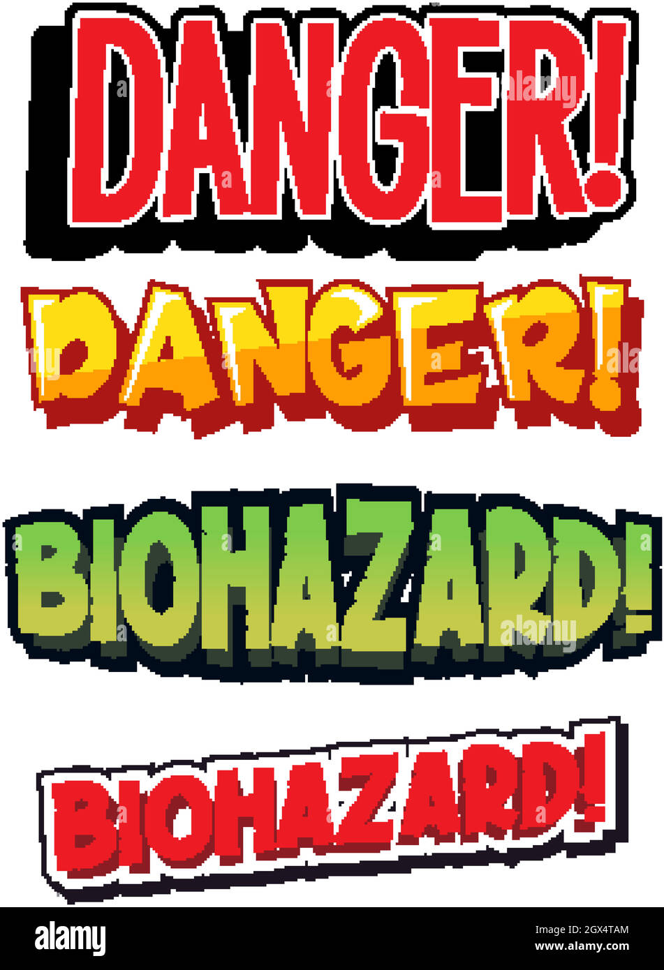 Font design for word biohazard in different colors Stock Vector Image ...