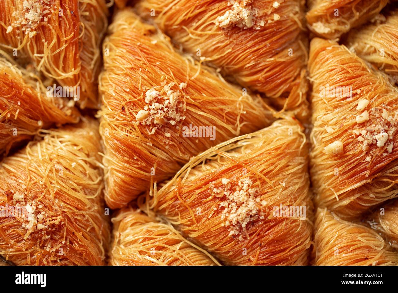 Top view food pattern texture of Turkish baklava Stock Photo - Alamy