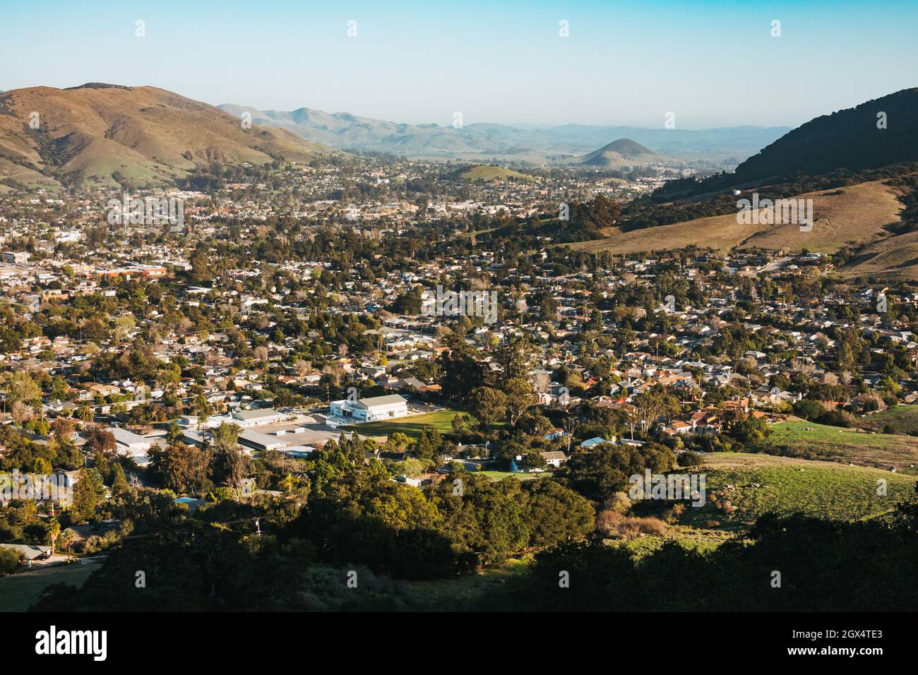 The city of San Luis Obispo, California, seen on a late afternoon in ...