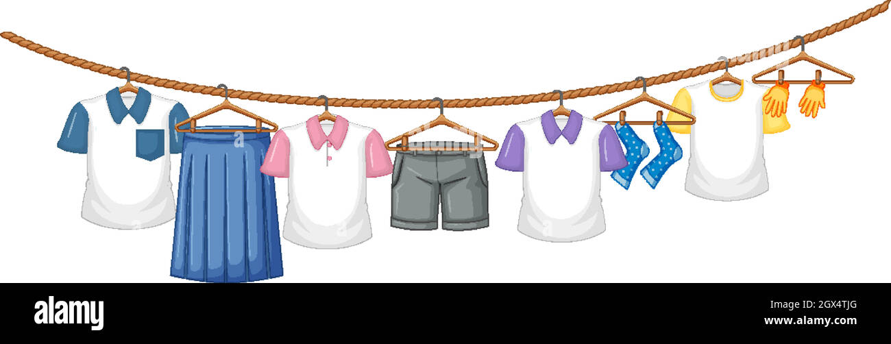 Isolated clothes hanging on white background Stock Vector Image & Art ...