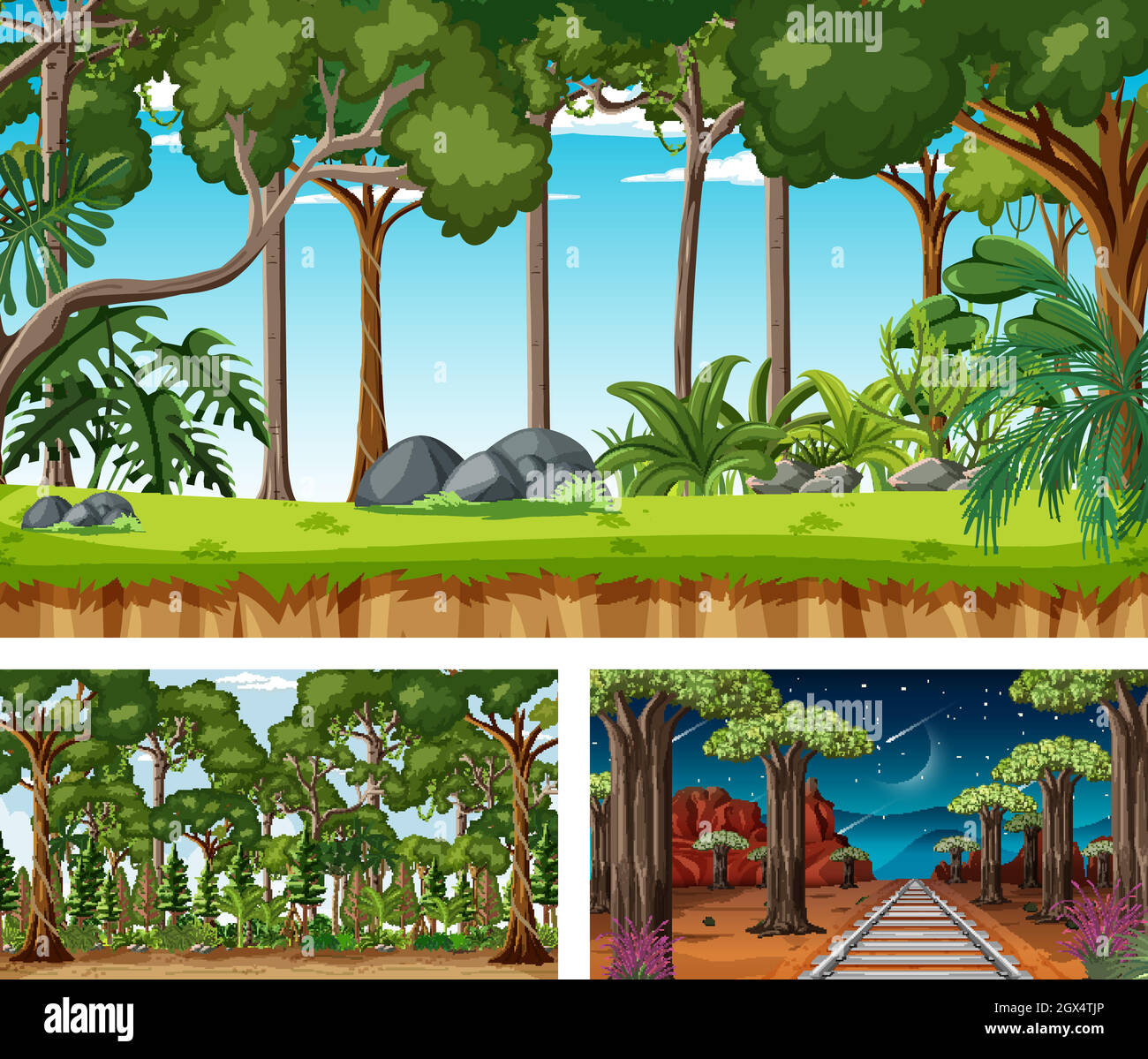 Different nature horizontal scenes Stock Vector Image & Art - Alamy