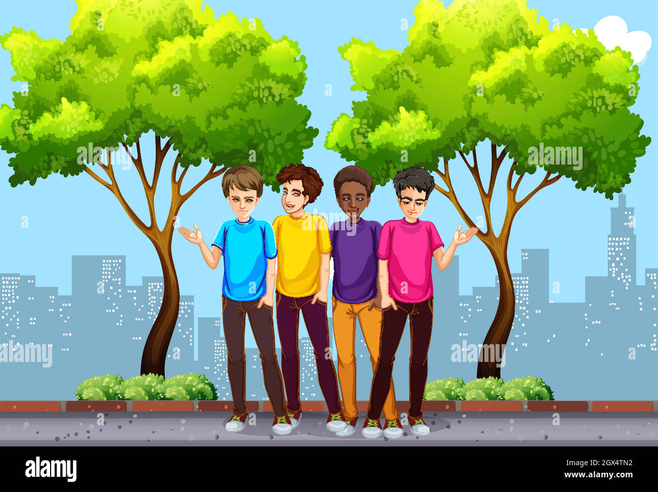 Boys hanging out Stock Vector Images - Alamy