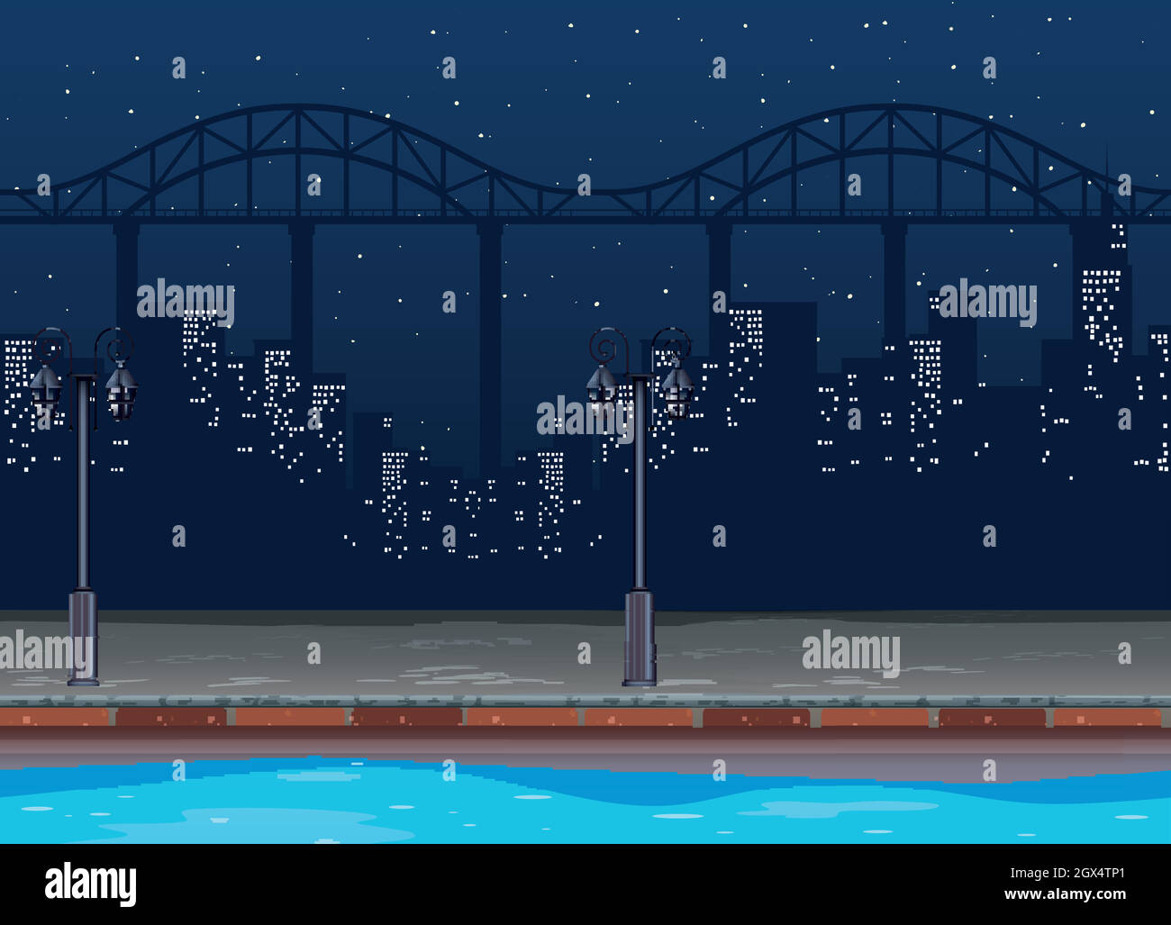 City sidewalk buildings night Stock Vector Images - Alamy