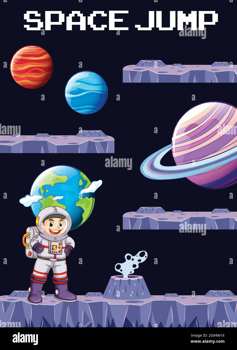 A Game Template Space Scene Stock Vector Image & Art - Alamy