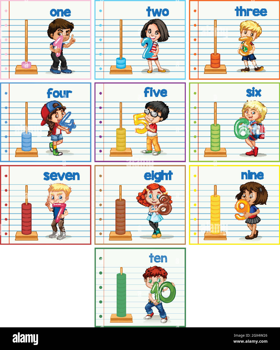 Set of children hilding number Stock Vector Image & Art - Alamy