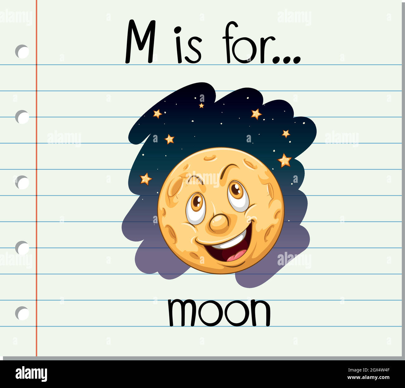 Alphabet M is for moon Stock Vector Image & Art - Alamy