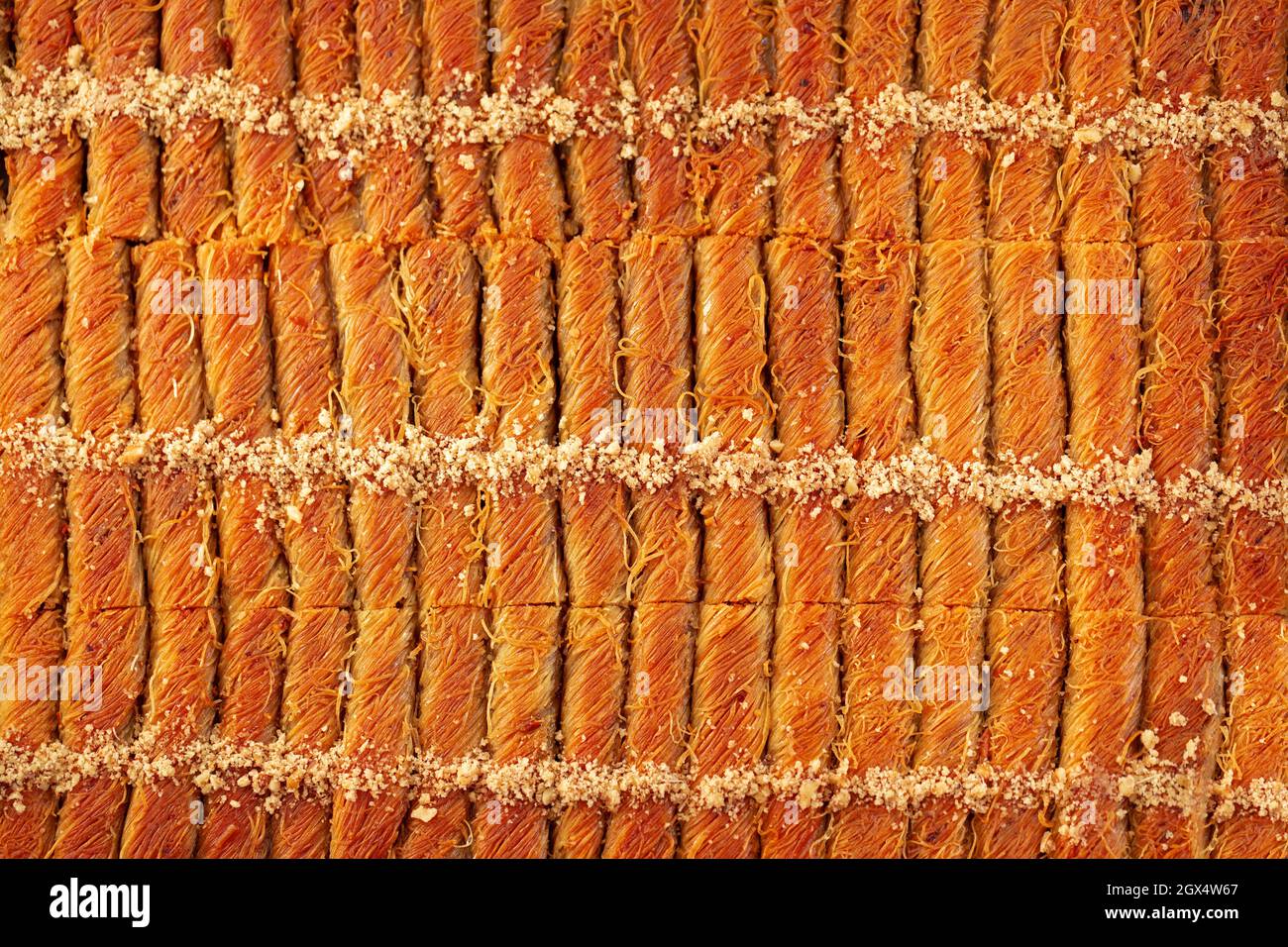 Top view food pattern texture of Turkish baklava Stock Photo - Alamy
