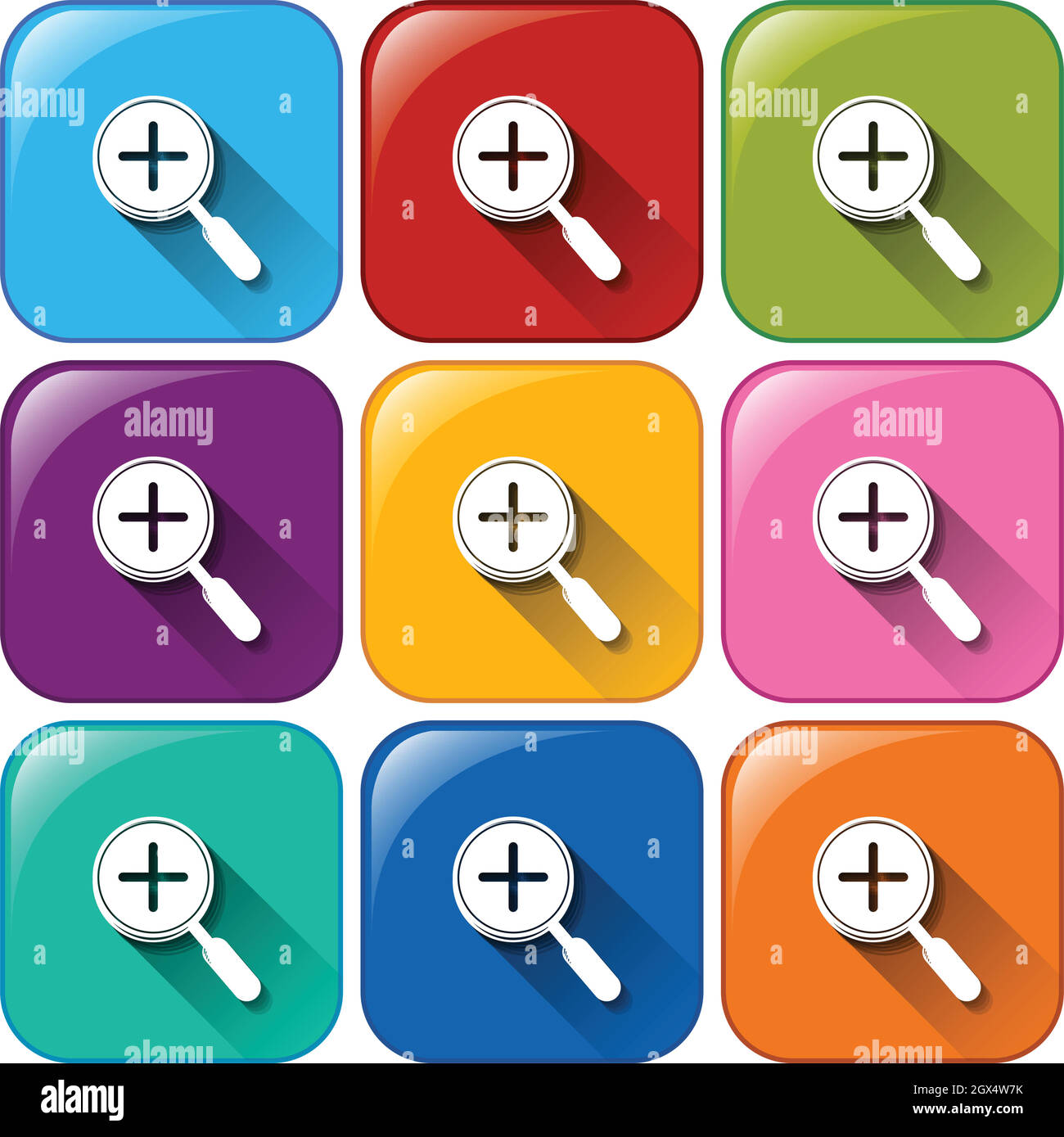 Magnifying glass plus symbol Stock Vector Images - Alamy