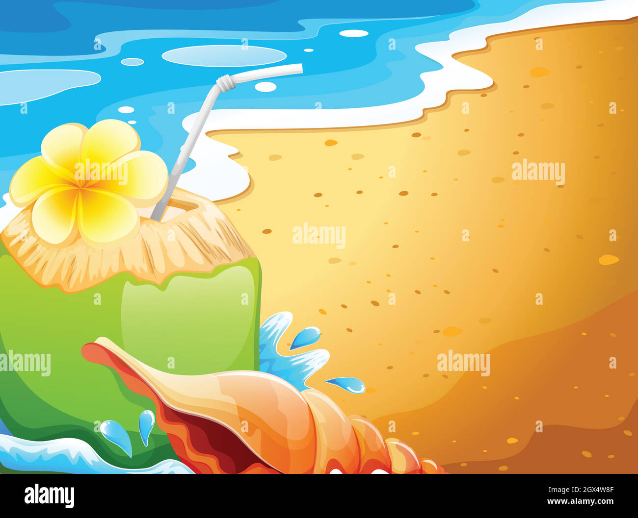 A refreshing drink at the beach Stock Vector Image & Art - Alamy