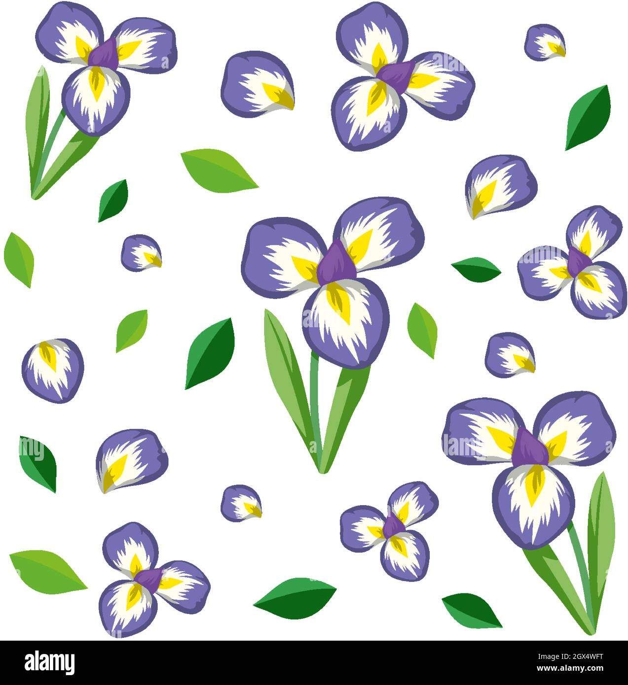 Cartoon red flowers pattern Stock Vector Images - Alamy