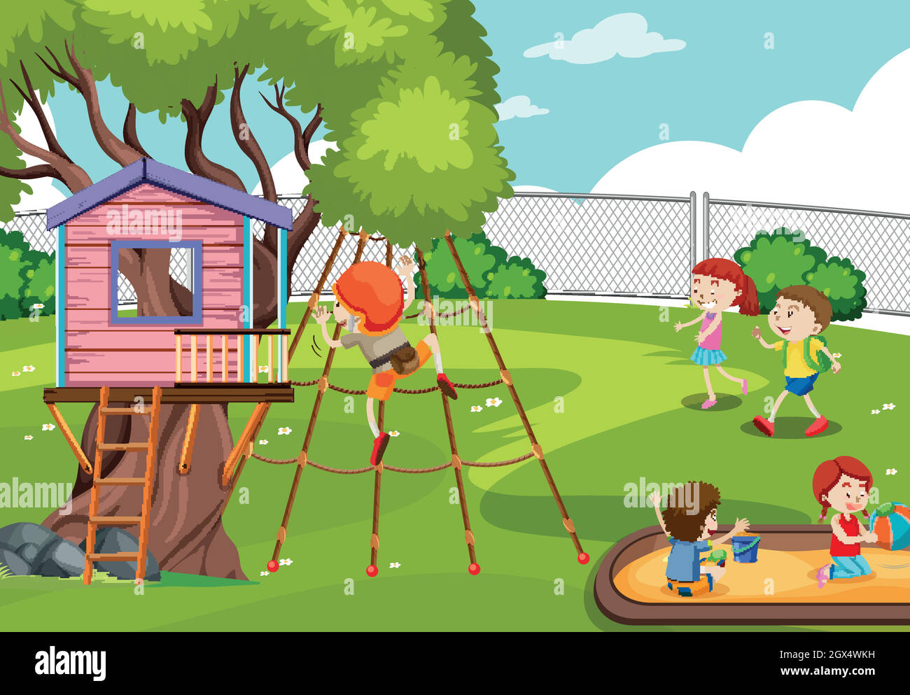 Kids playing in playground Stock Vector Image & Art - Alamy