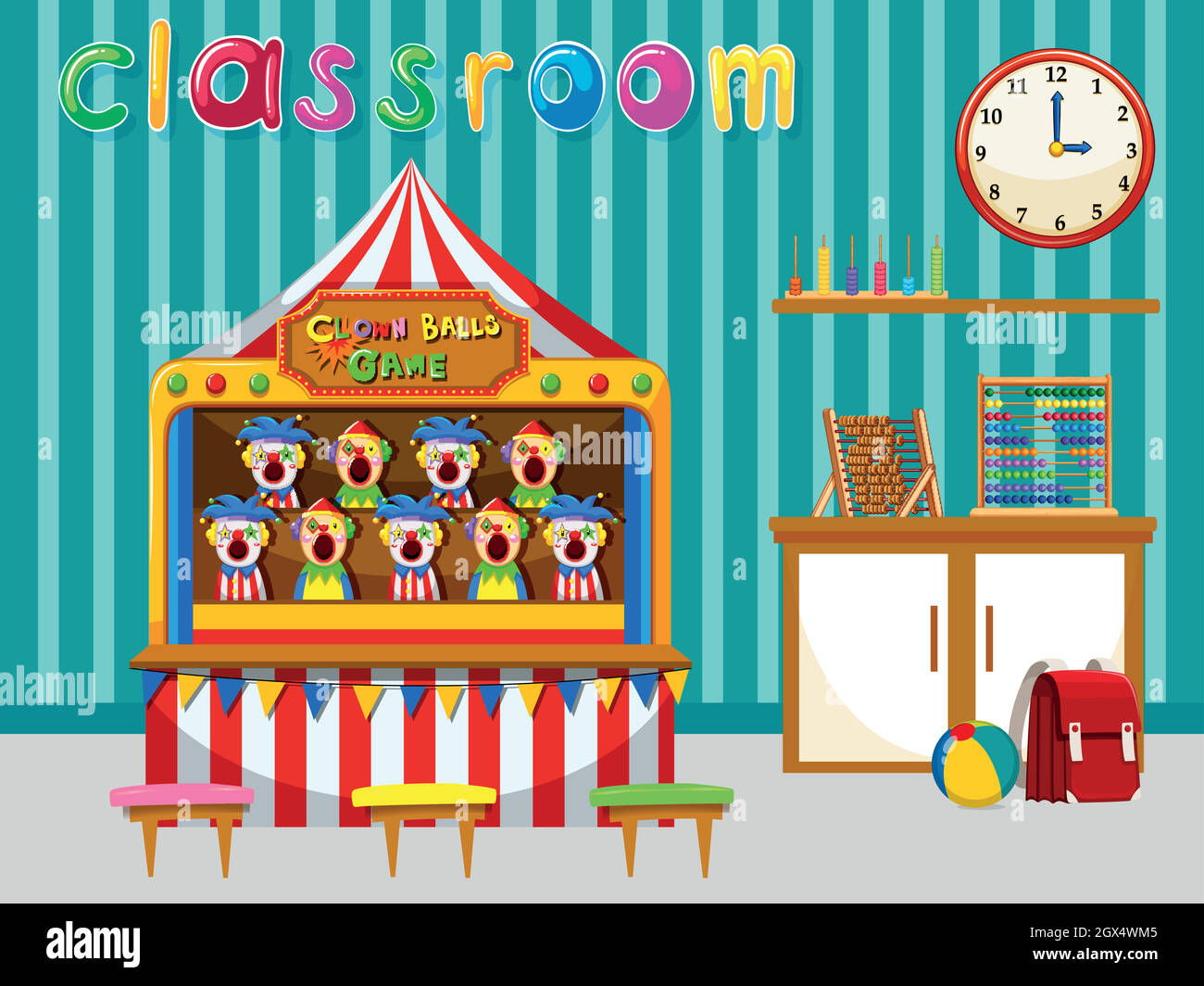 Classroom elements cartoon hi-res stock photography and images - Alamy